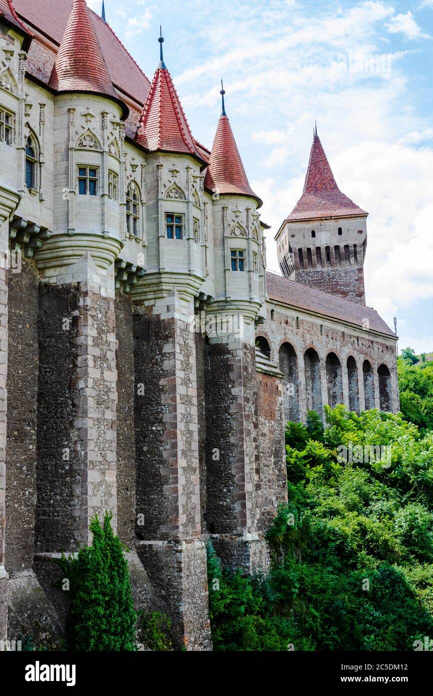 Hunyad Castle - Corvin's Castle in Hunedoara, Romania, 2020. Exterior architectural detail Stock ...