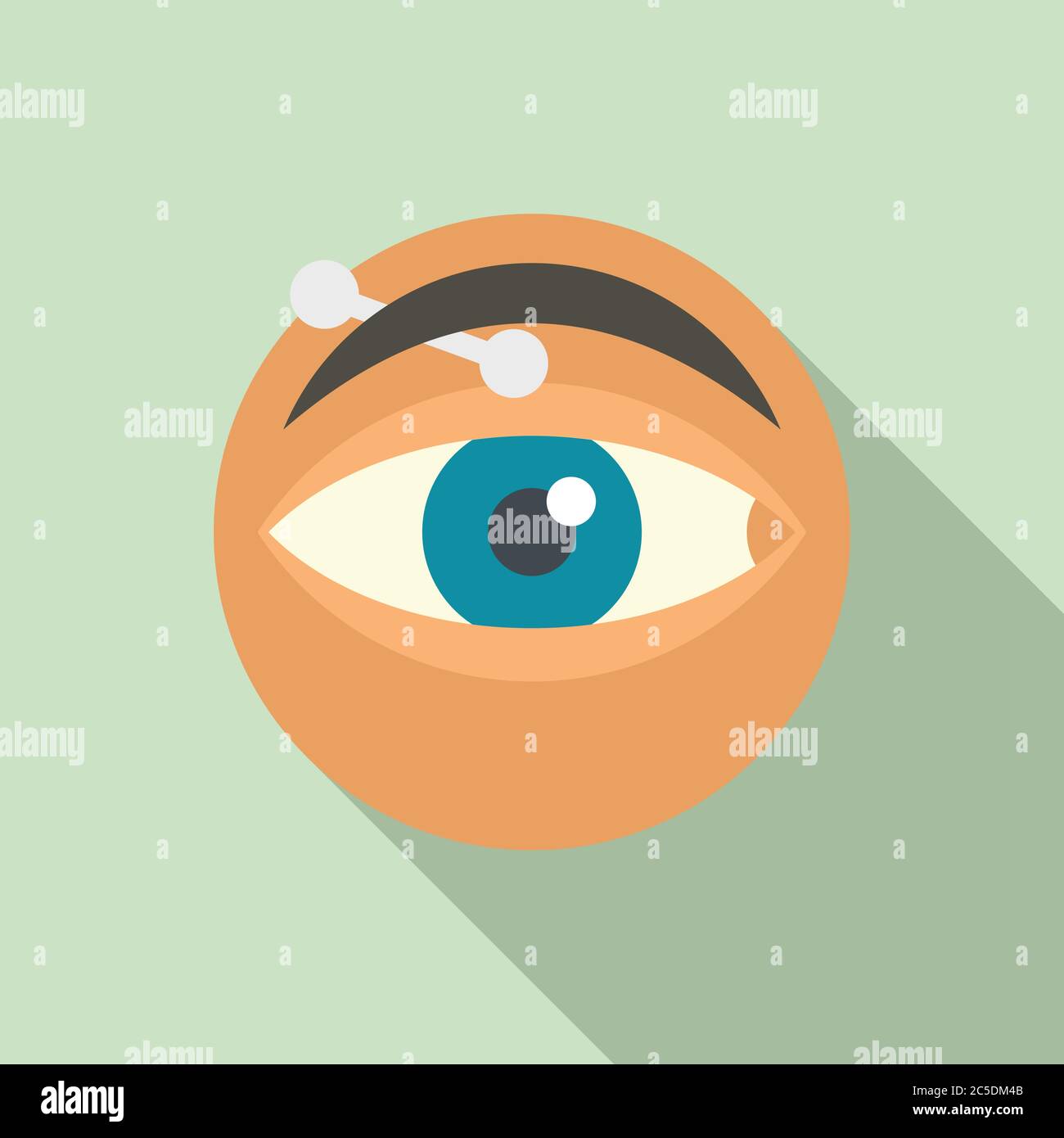 Eye piercing icon. Flat illustration of eye piercing vector icon for ...