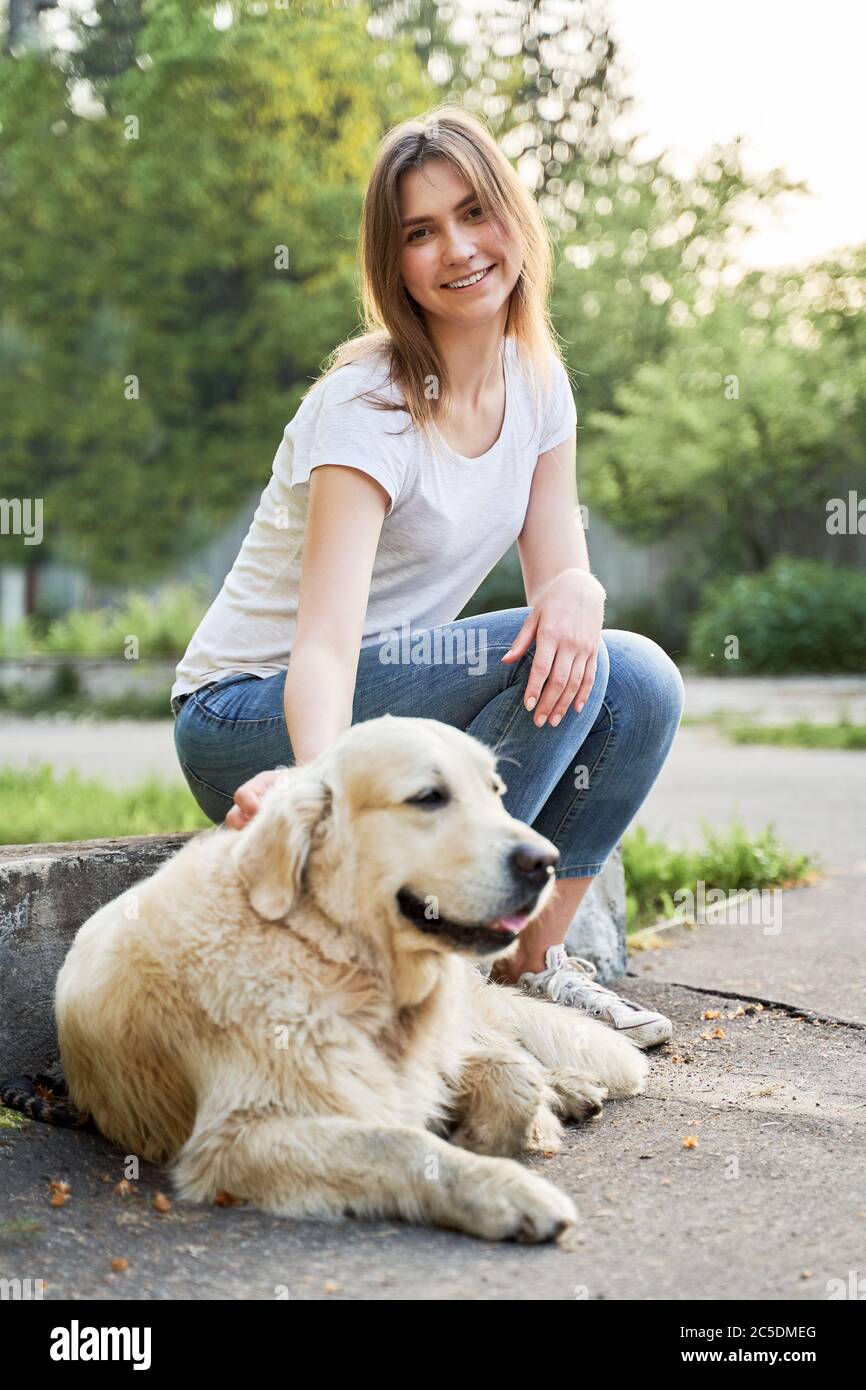 Golden labrador walk hi-res stock photography and images - Alamy
