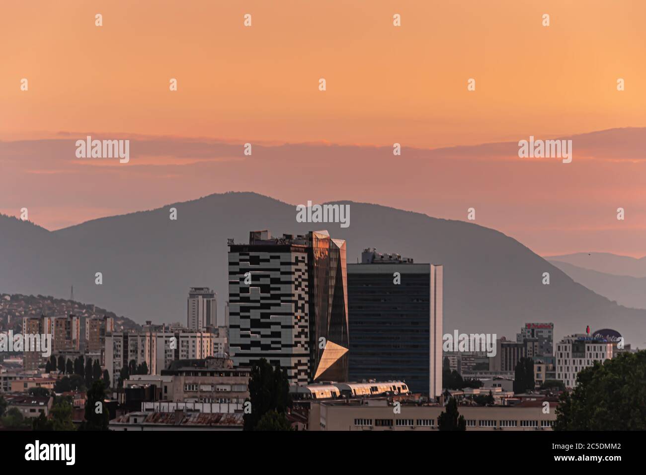 Skyscrapers at sunset Stock Photo - Alamy