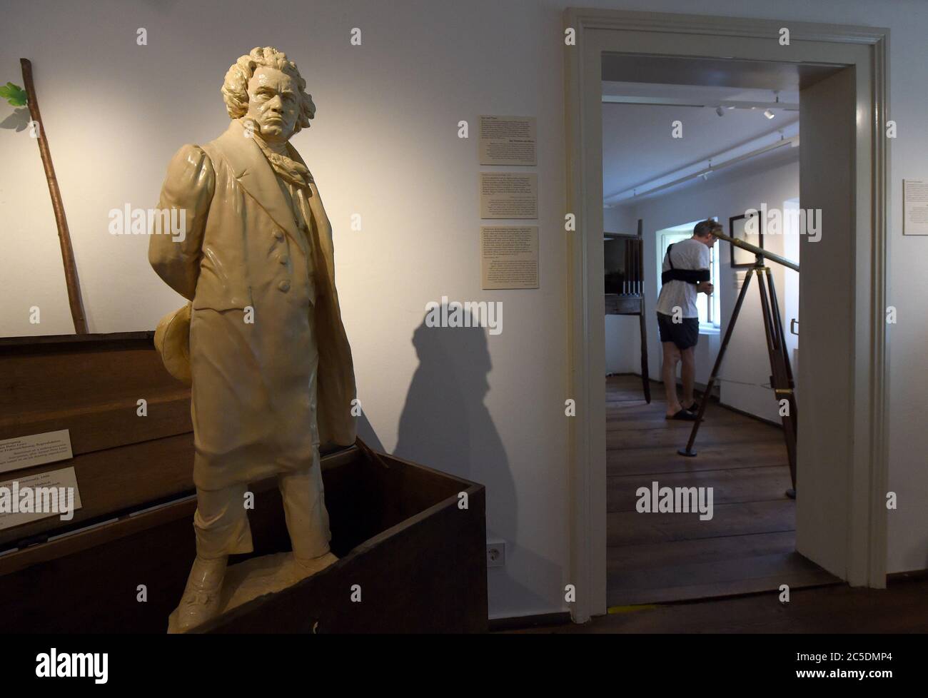 Vienna, Austria. 2nd July, 2020. A sculpture of Beethoven is displayed ...