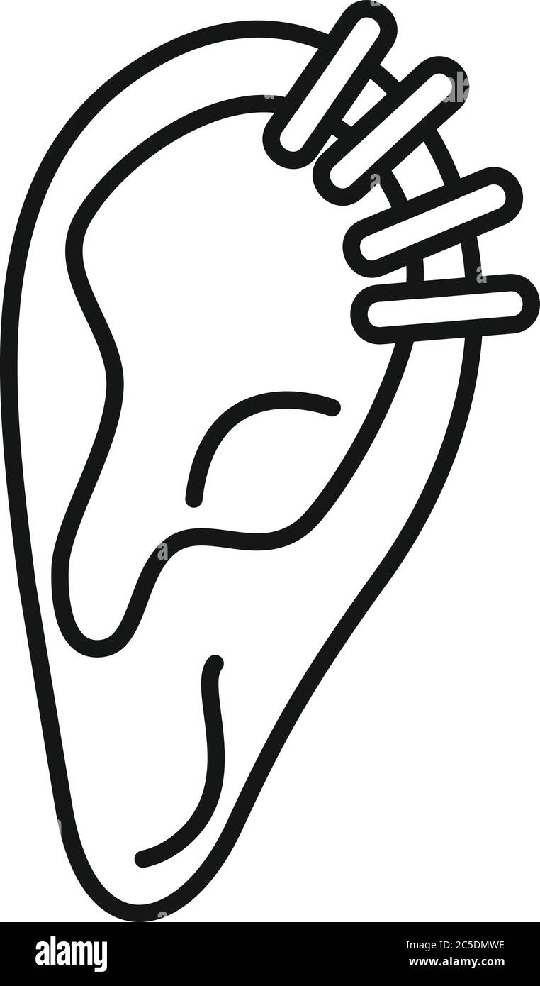 Ear piercing icon. Outline ear piercing vector icon for web design ...