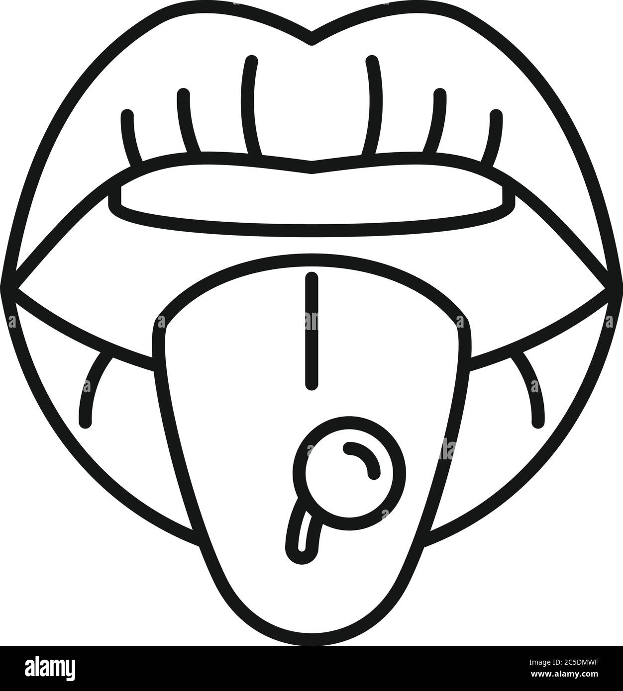 Tongue piercing icon. Outline tongue piercing vector icon for web ...