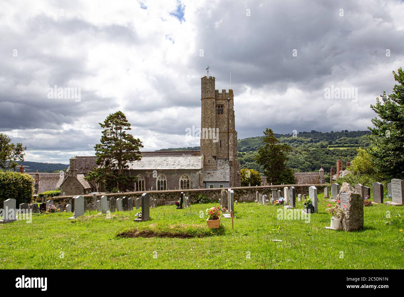 Dunsford Church, Devon, High Angle View, Agricultural Field ...
