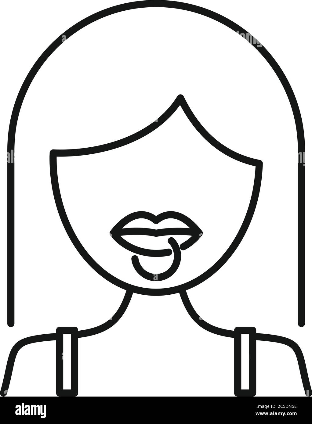Student lips piercing icon. Outline student lips piercing vector icon ...