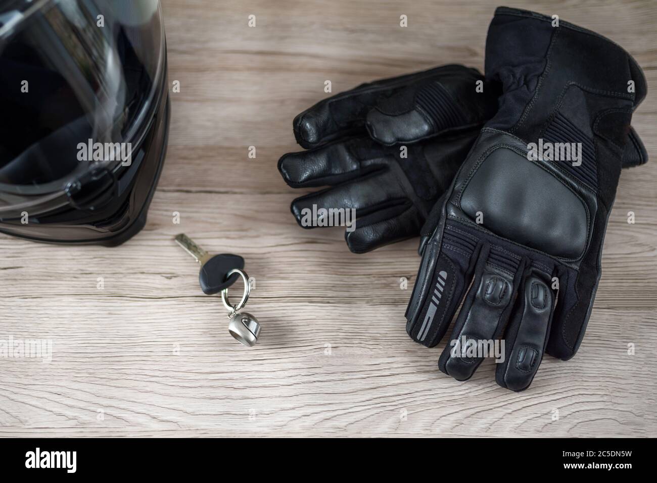 View of motorcycle accessories. Items included motorcycle helmet ...
