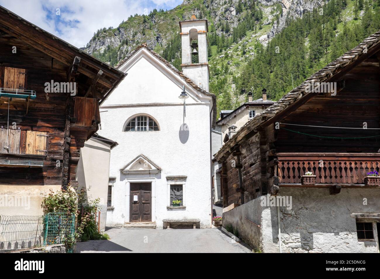 The church at Canza village, Formazza Valley, Ossola Valley, VCO ...