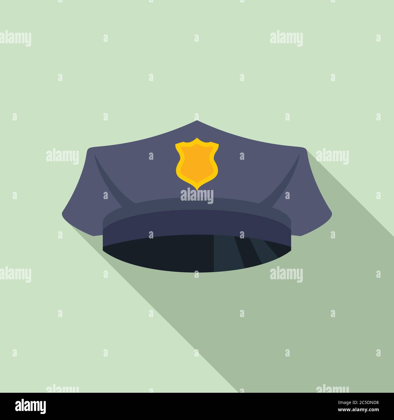 Police officer cap icon. Flat illustration of police officer cap vector ...