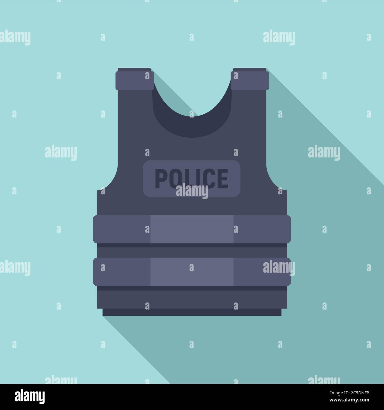 Police bulletproof vest icon. Flat illustration of police bulletproof ...