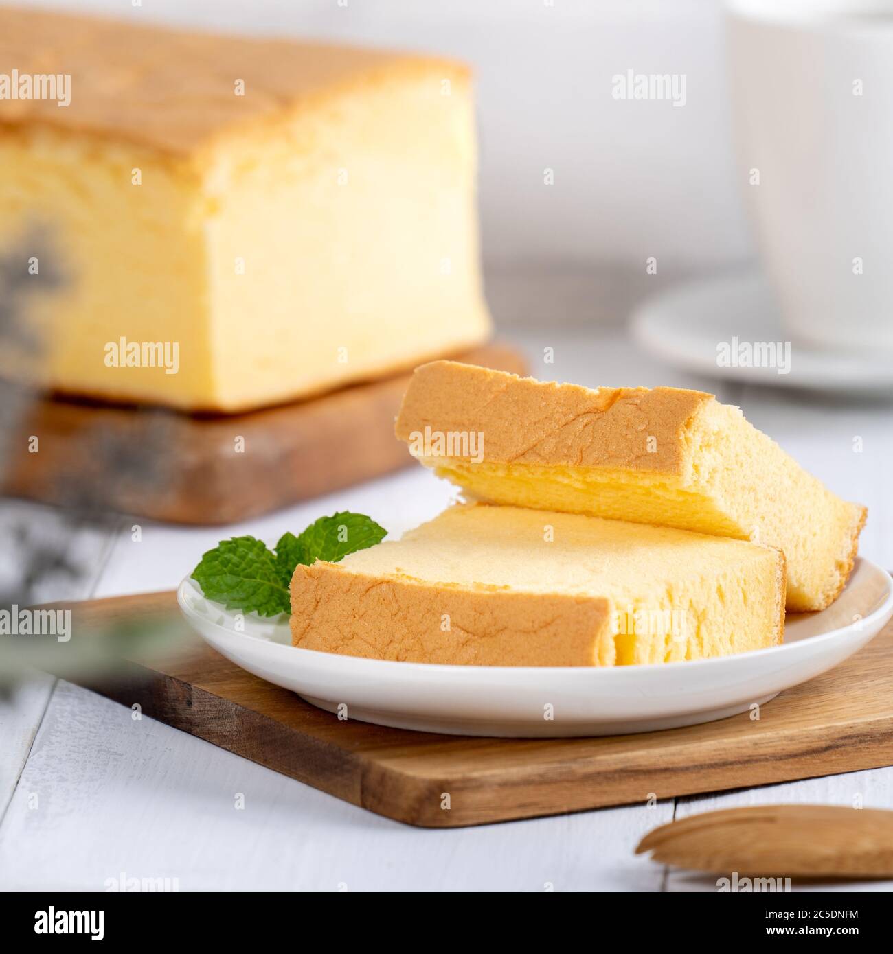 Plain classic Taiwanese traditional sponge cake (Taiwanese castella ...