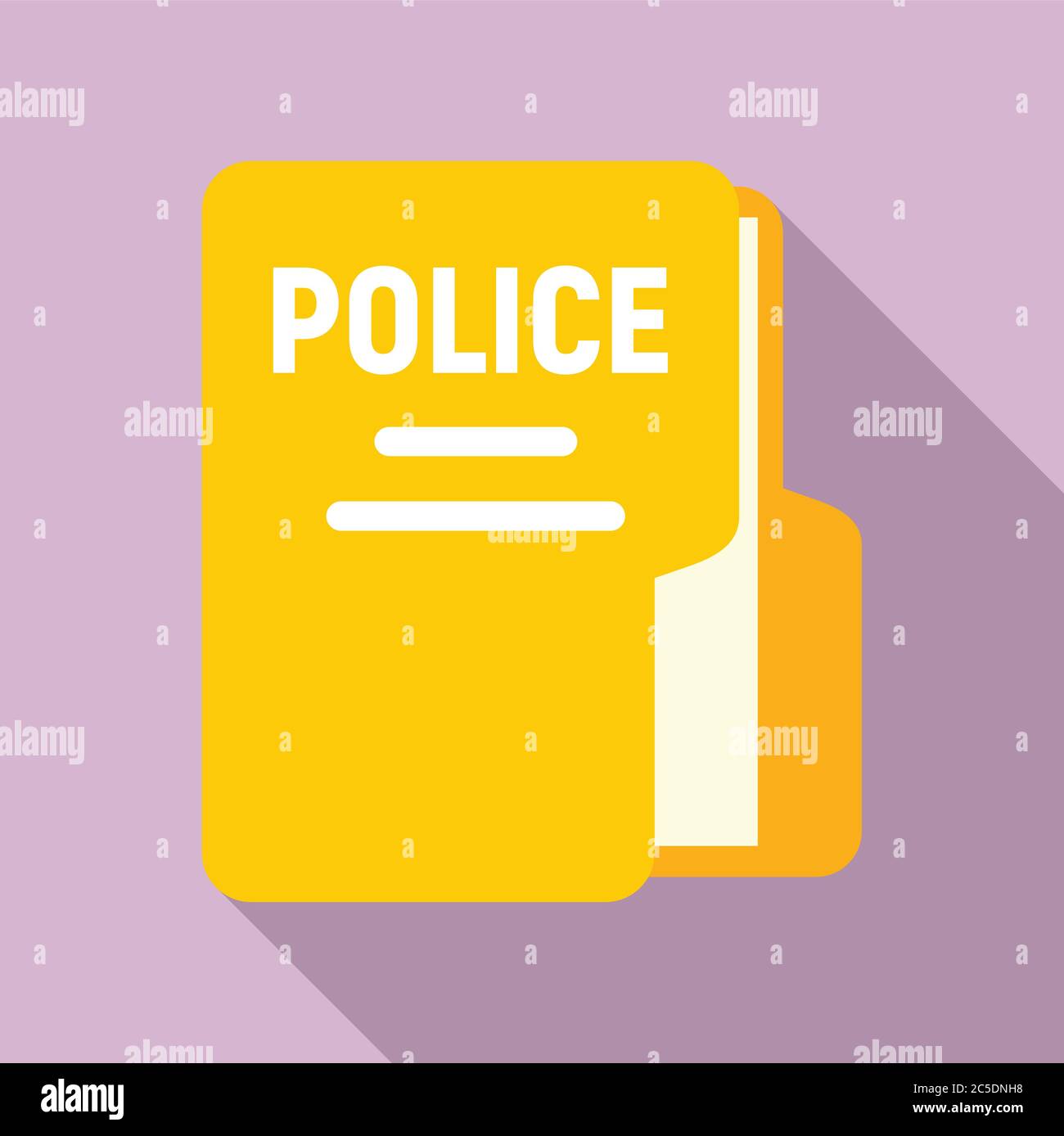 Police station folder icon. Flat illustration of police station folder ...
