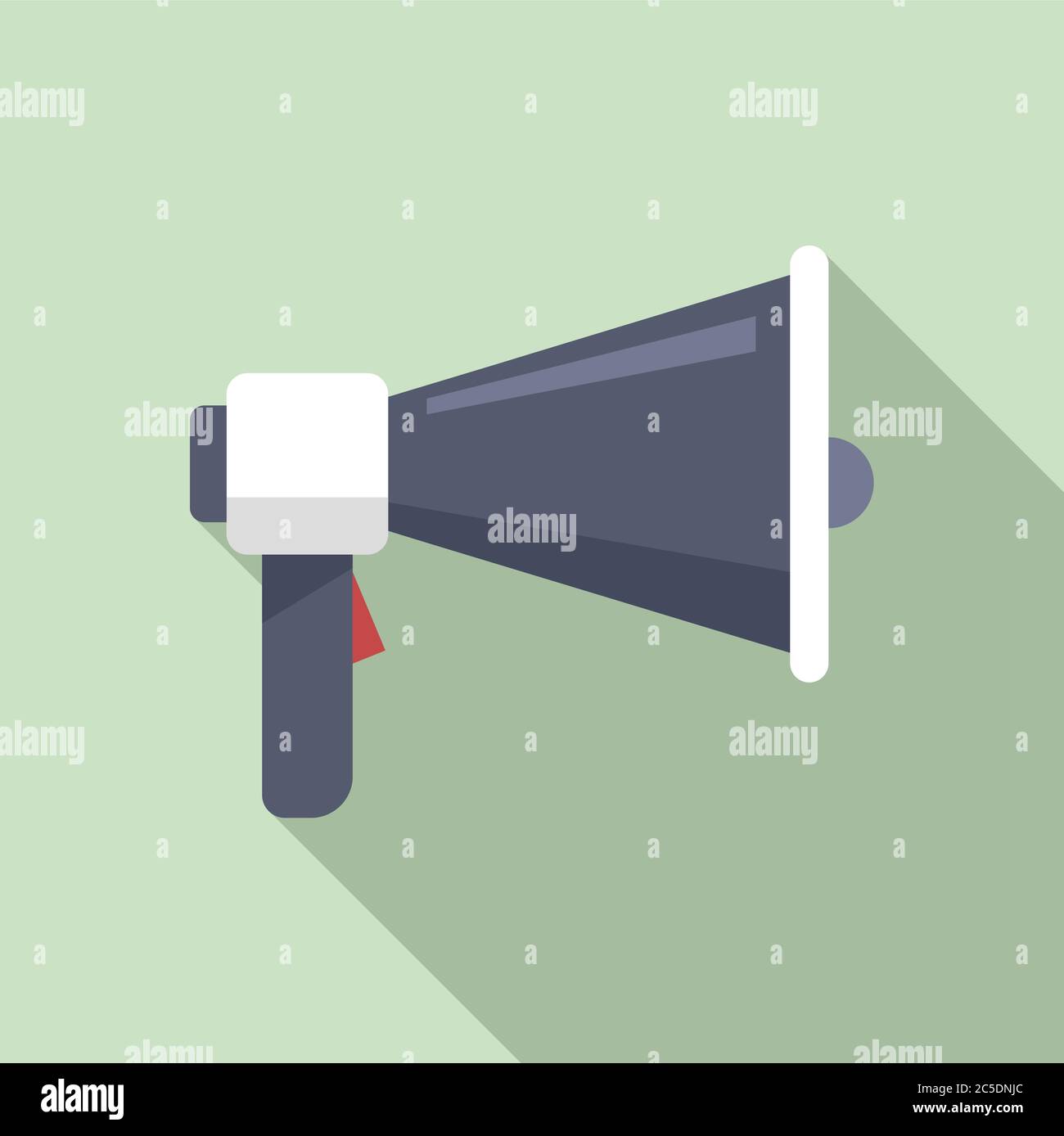 Police megaphone icon. Flat illustration of police megaphone vector ...