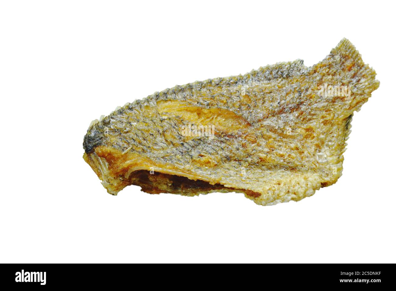 deep fried snake skin gourami on white background Stock Photo - Alamy