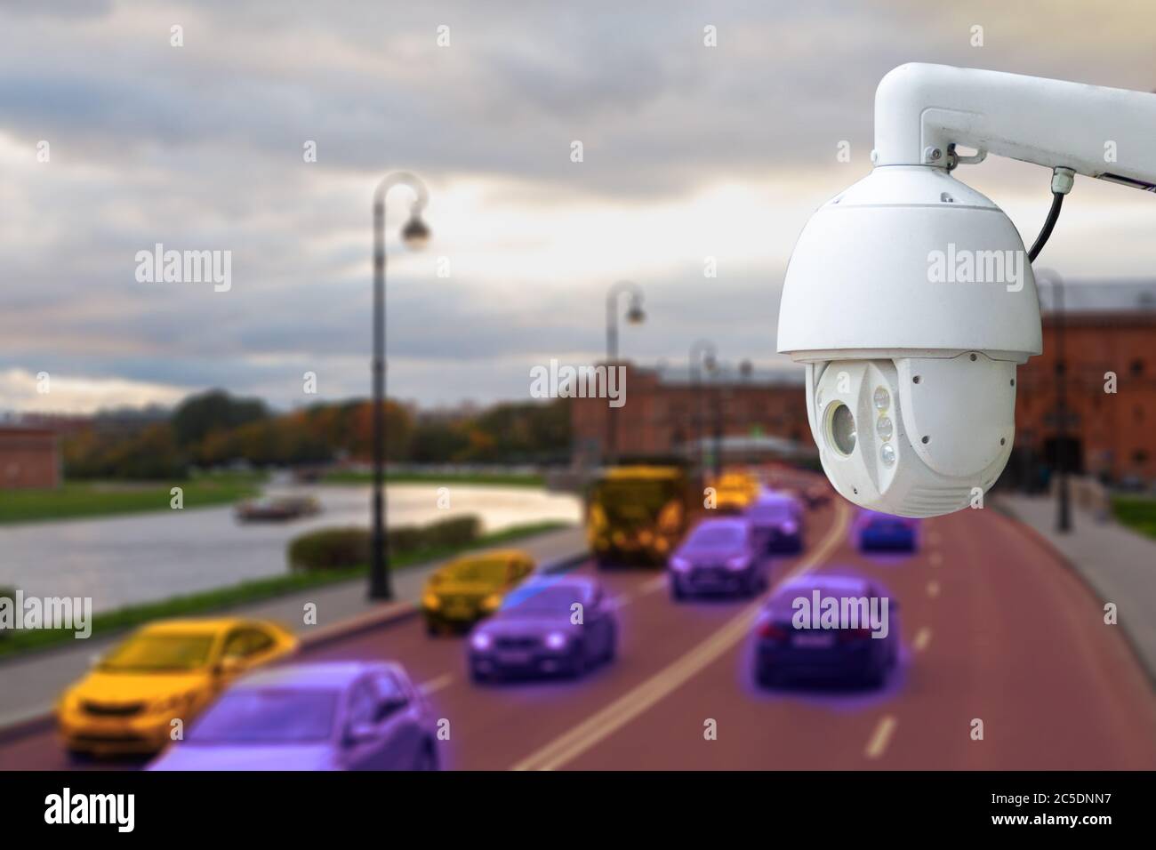 The concept of video surveillance and security technology. CCTV camera ...