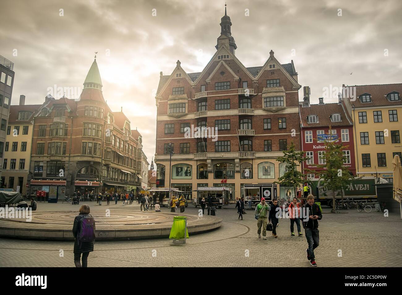 Copenhagen, Denmark - October 19, 2015. Pedestrians walking in the ...