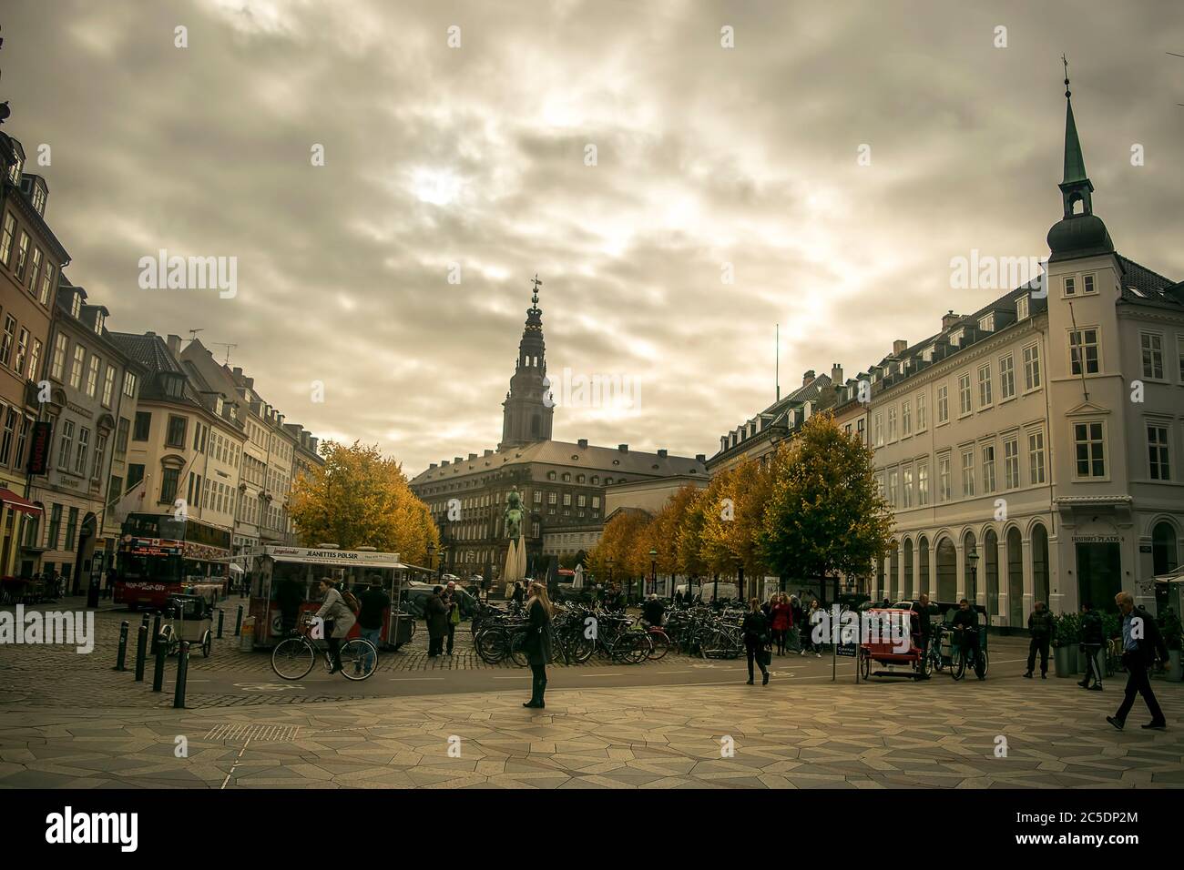 Copenhagen, Denmark - October 19, 2015. City center of Copenhagen in ...