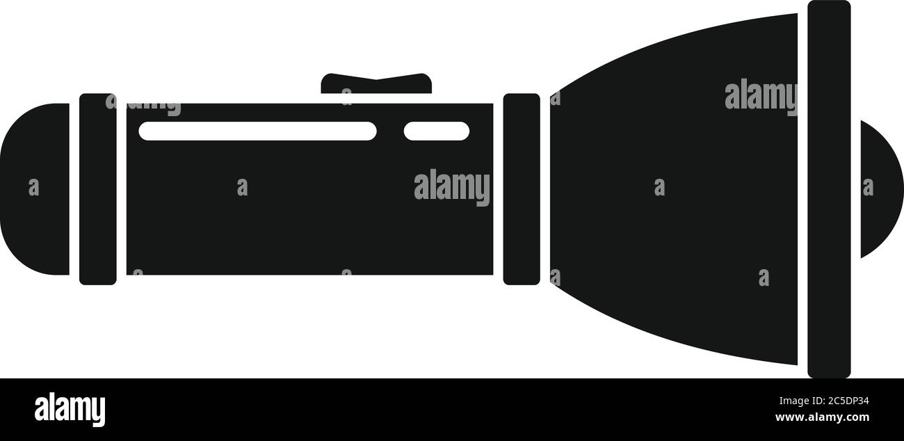 Policeman flashlight icon. Simple illustration of policeman flashlight ...
