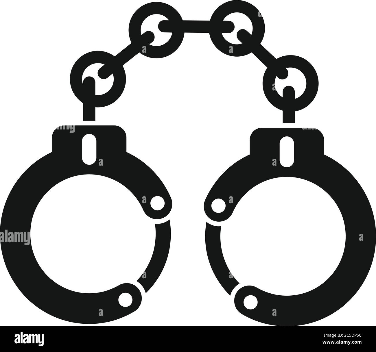 Police handcuffs icon. Simple illustration of police handcuffs vector ...