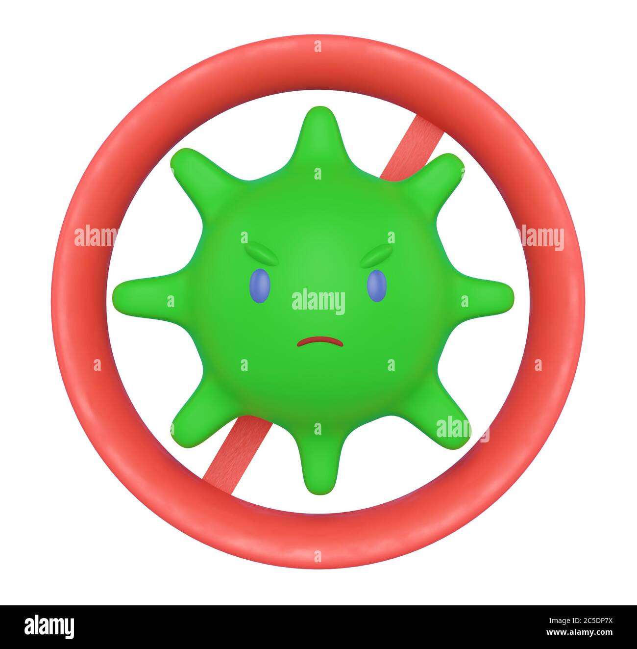 Novel coronavirus 2019-nCoV with angry face, Abstract virus strain ...