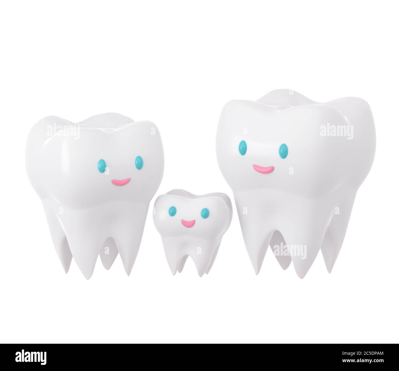 Cute happy smiling family of teeth. Clear tooth concept. Brushing teeth ...