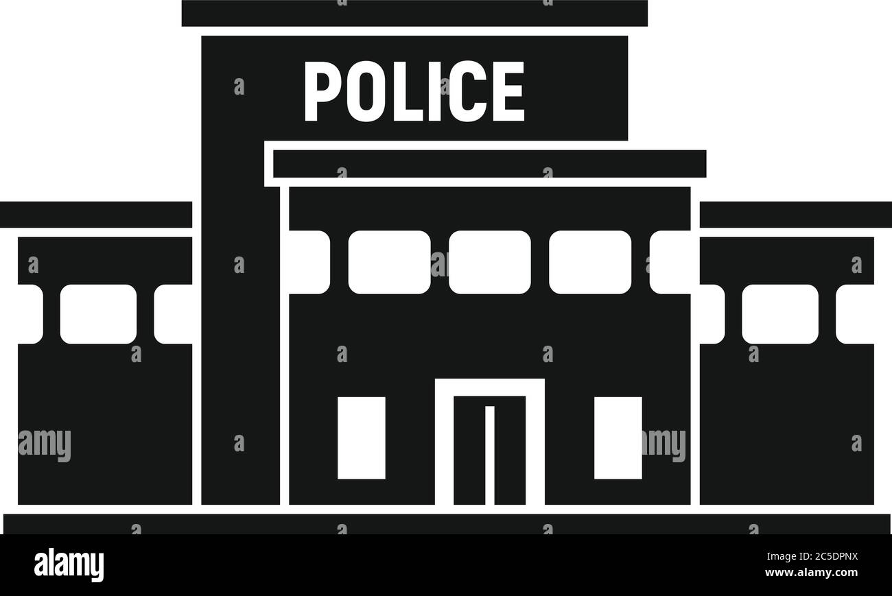 Police station building icon. Simple illustration of police station ...