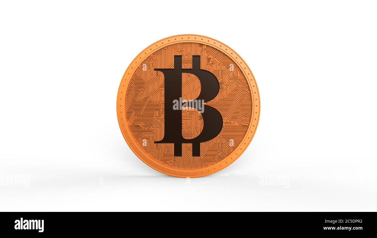 Orange bitcoin gold coin Isolated with white background bit-coin 3d ...