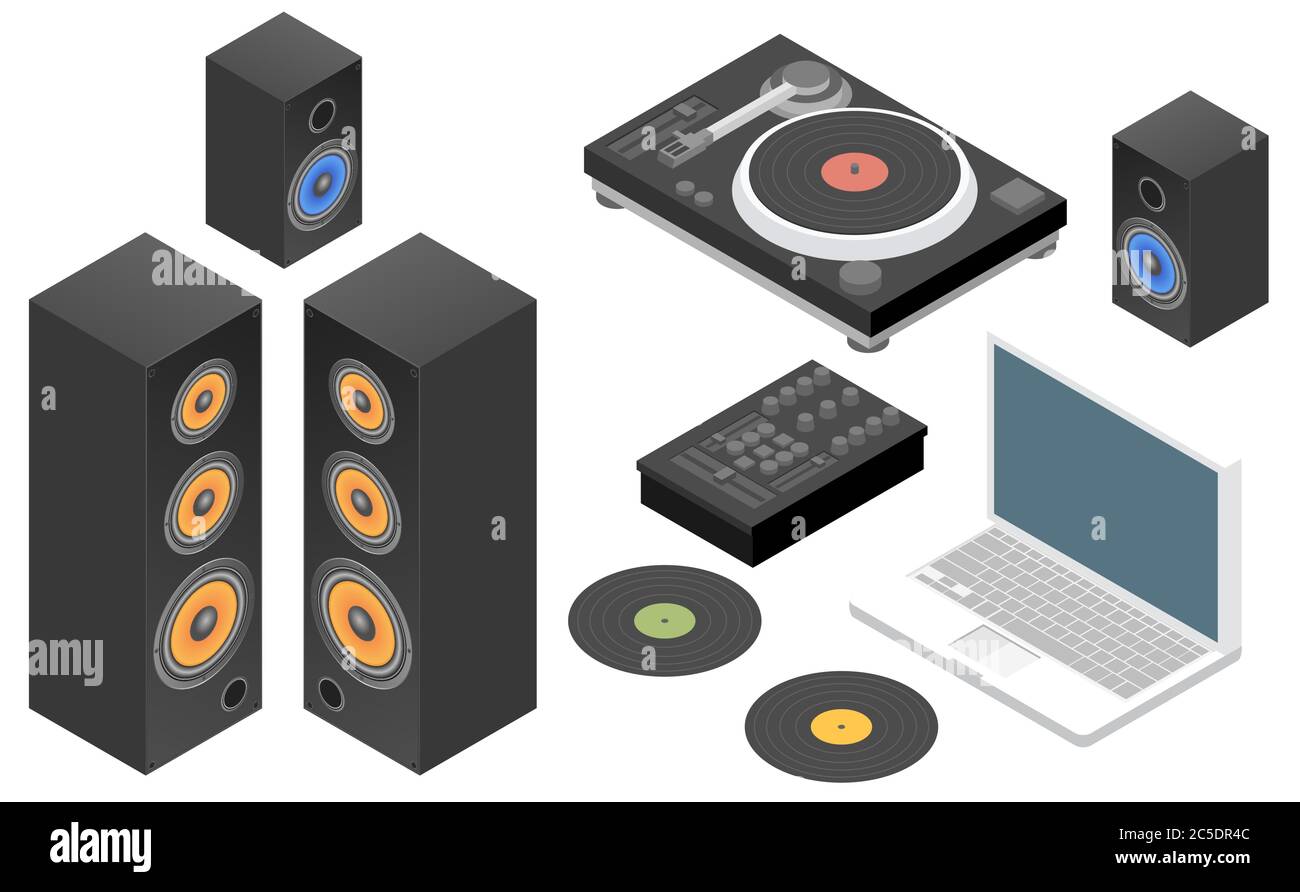 DJ set. Flat vector isometric Stock Vector Image & Art - Alamy