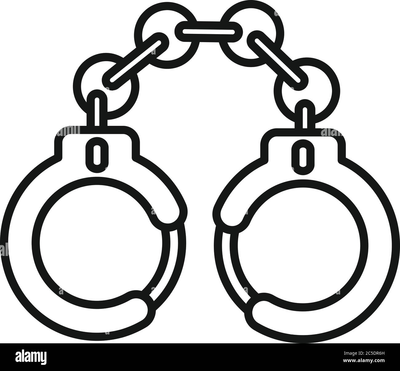 Police handcuffs icon. Outline police handcuffs vector icon for web ...