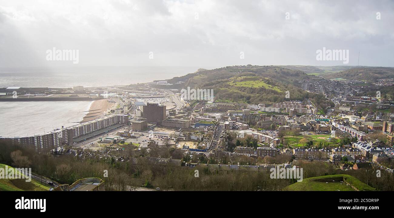 Aerial view dover castle hi-res stock photography and images - Alamy