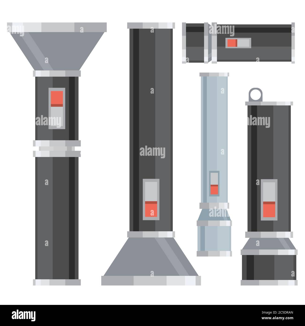 flashlight set in vector flat style Stock Vector Image & Art - Alamy