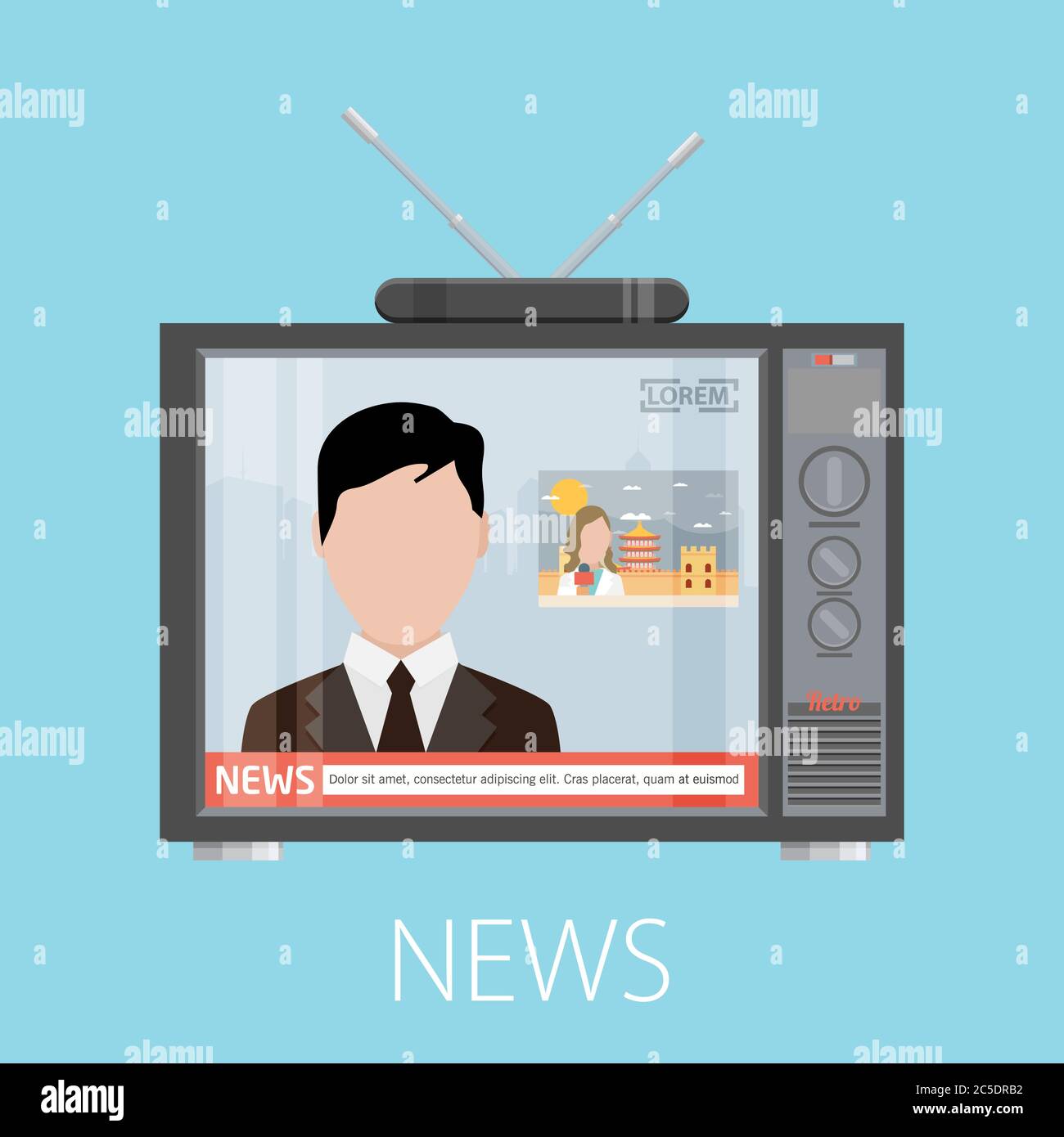 Newscaster vector vectors hi-res stock photography and images - Alamy