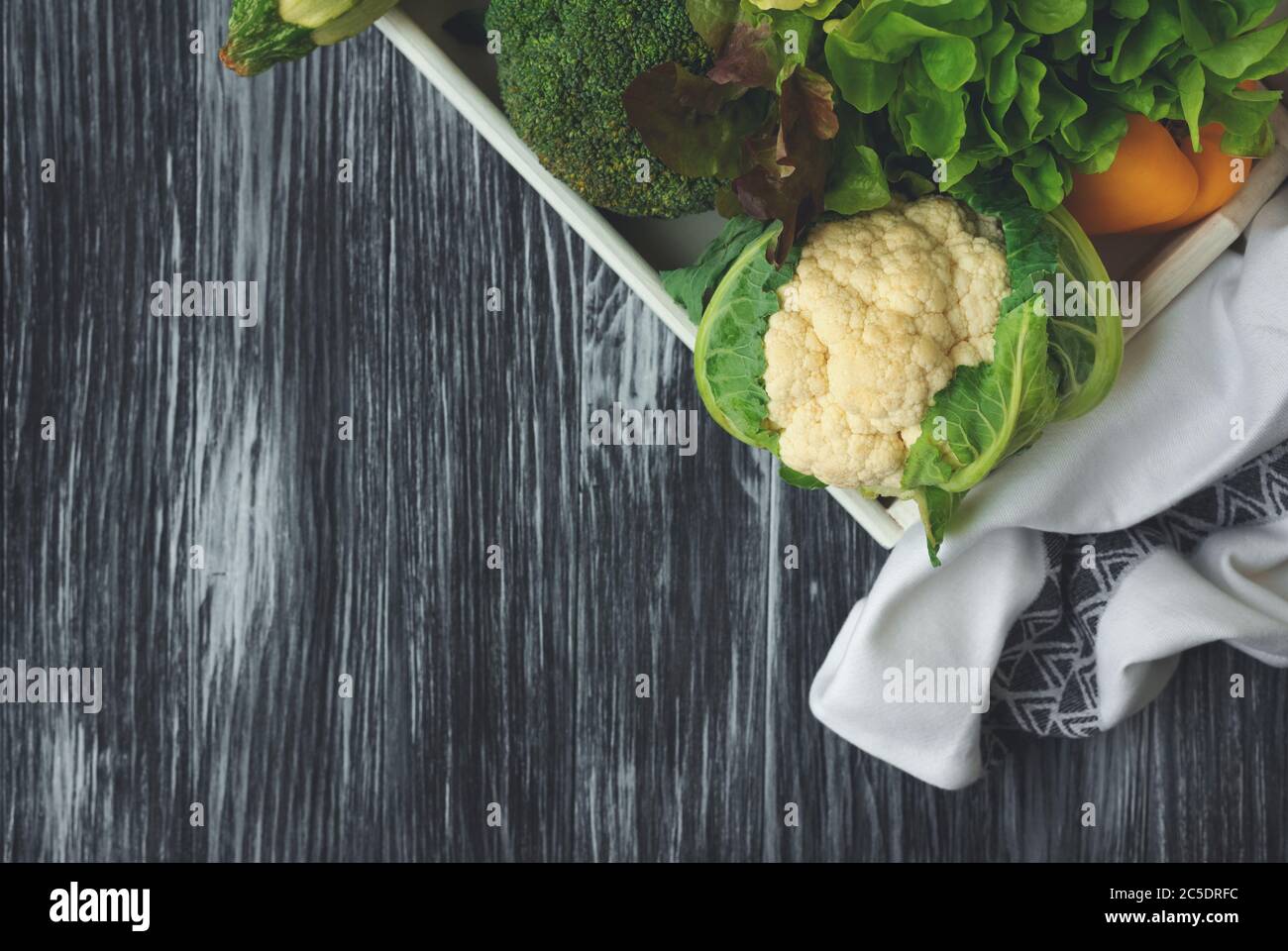 cauliflower, broccolli, fresh, raw, table, top, wooden, healthy, food ...