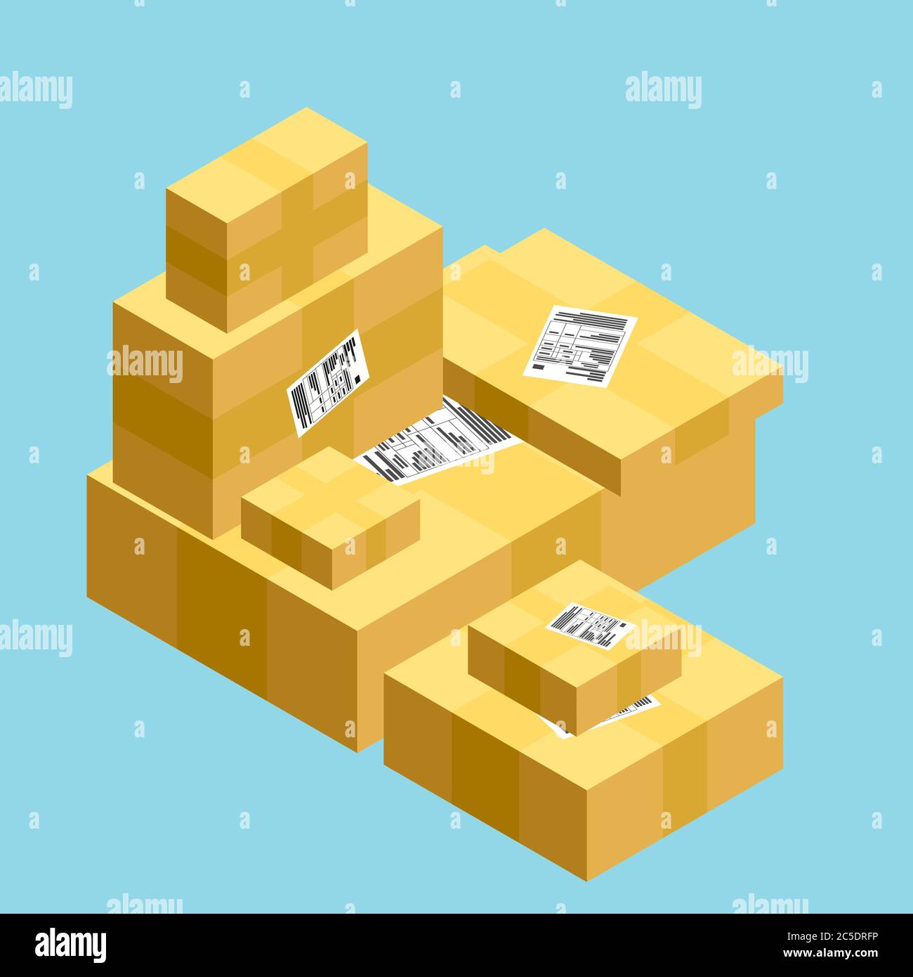 Vector illustration. Flat carton box. Transport and packaging, shipment ...