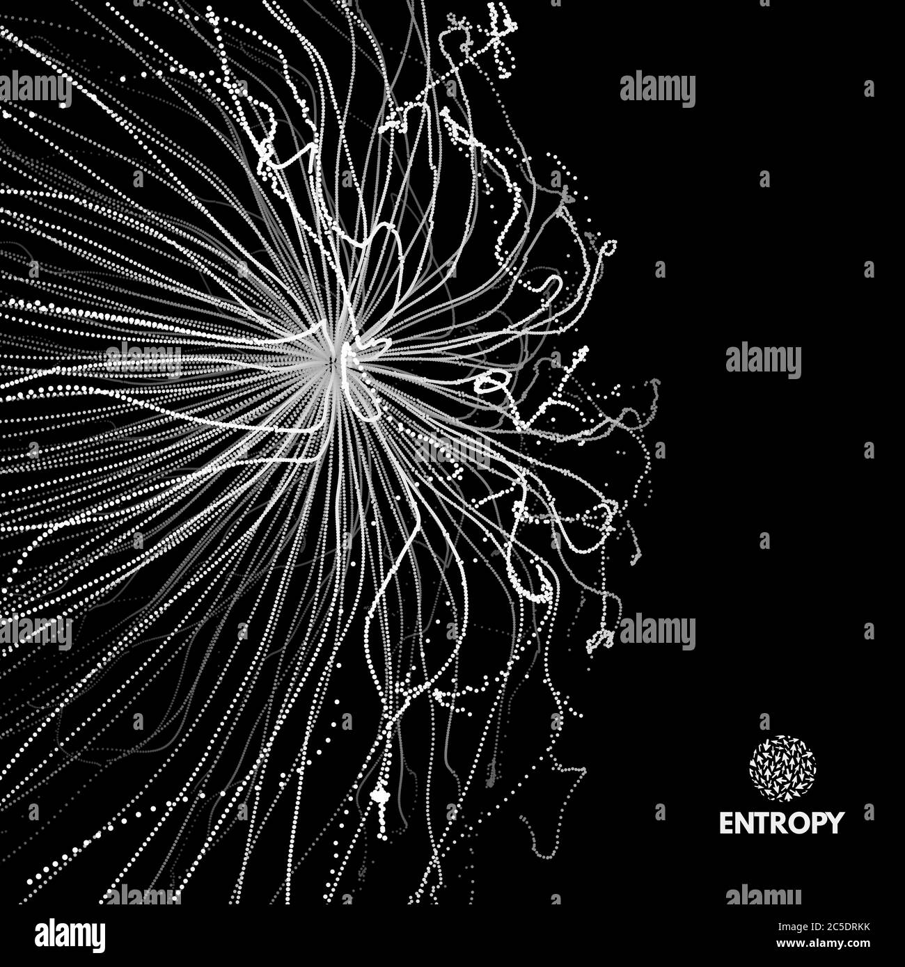 Abstract science or technology background. Array with dynamic particles. Vector illustration ...