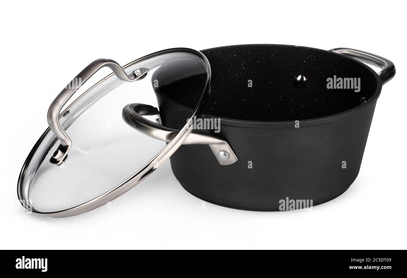 New black saucepan isolated on white background Stock Photo - Alamy