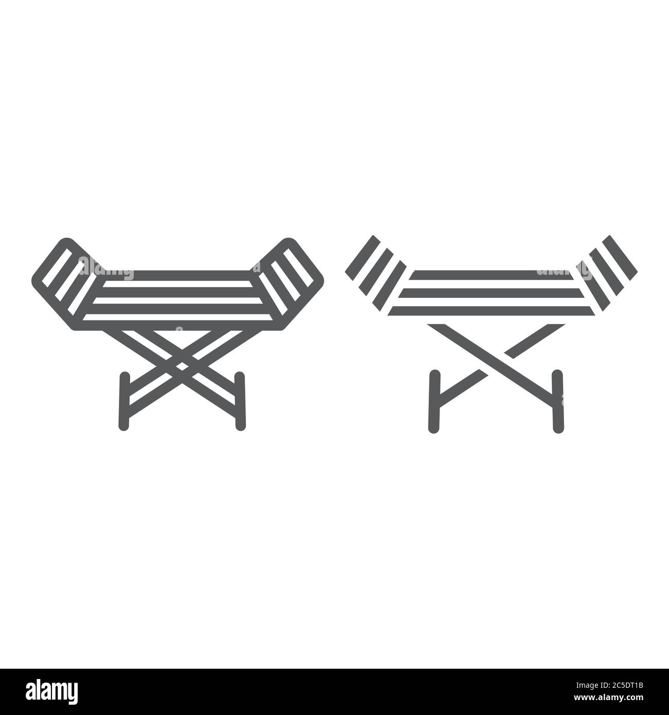 Metal clothes dryer line and glyph icon, laundry and housekeeping, rack ...