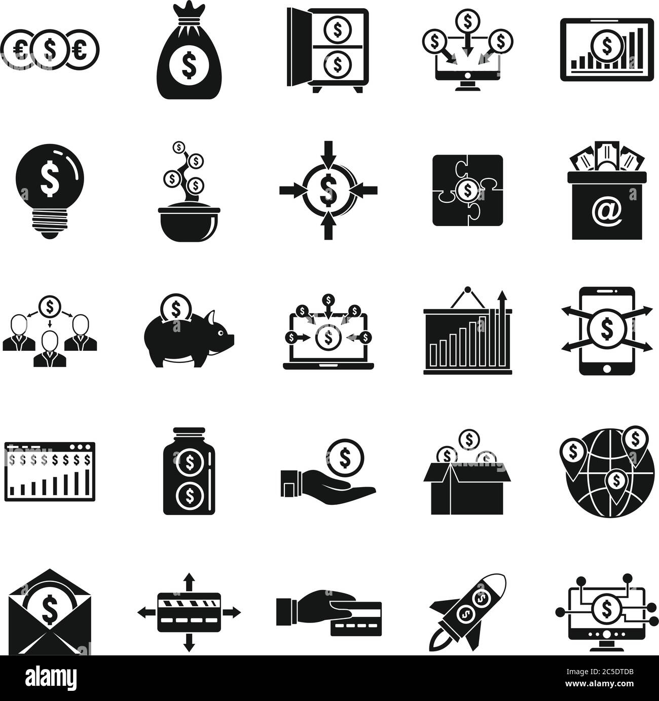 Crowdfunding platform community icons set. Simple set of crowdfunding ...