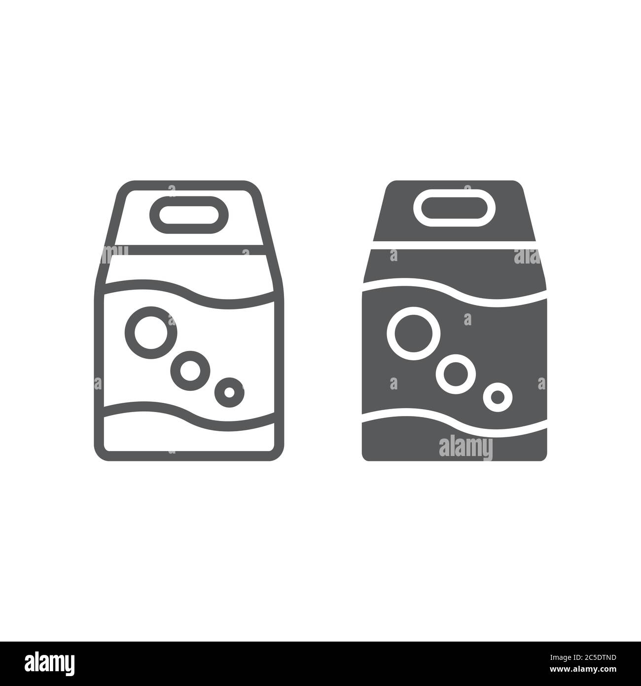 Washing powder line and glyph icon, laundry and housekeeping, laundry ...