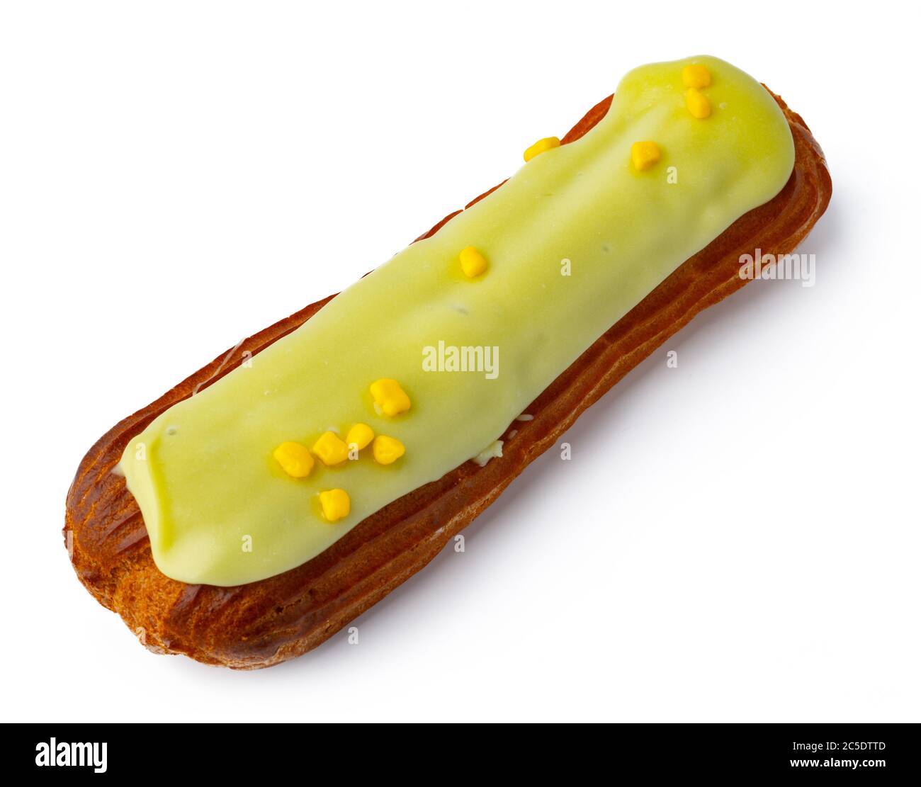Glazed eclair dessert isolated on white background Stock Photo - Alamy
