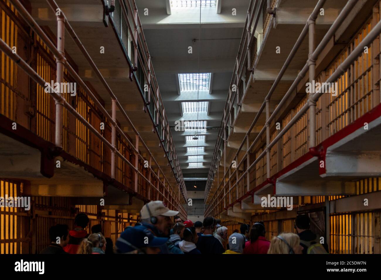 View of the cell blocks, Alcatraz Prison Stock Photo - Alamy