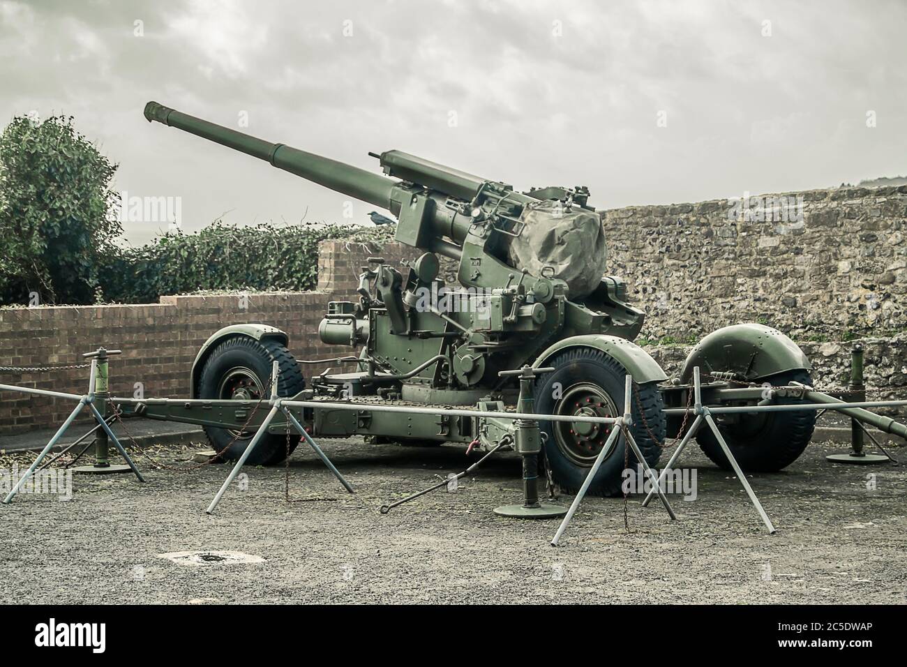 Flak gun on the grounds of Dover castle, England Stock Photo - Alamy