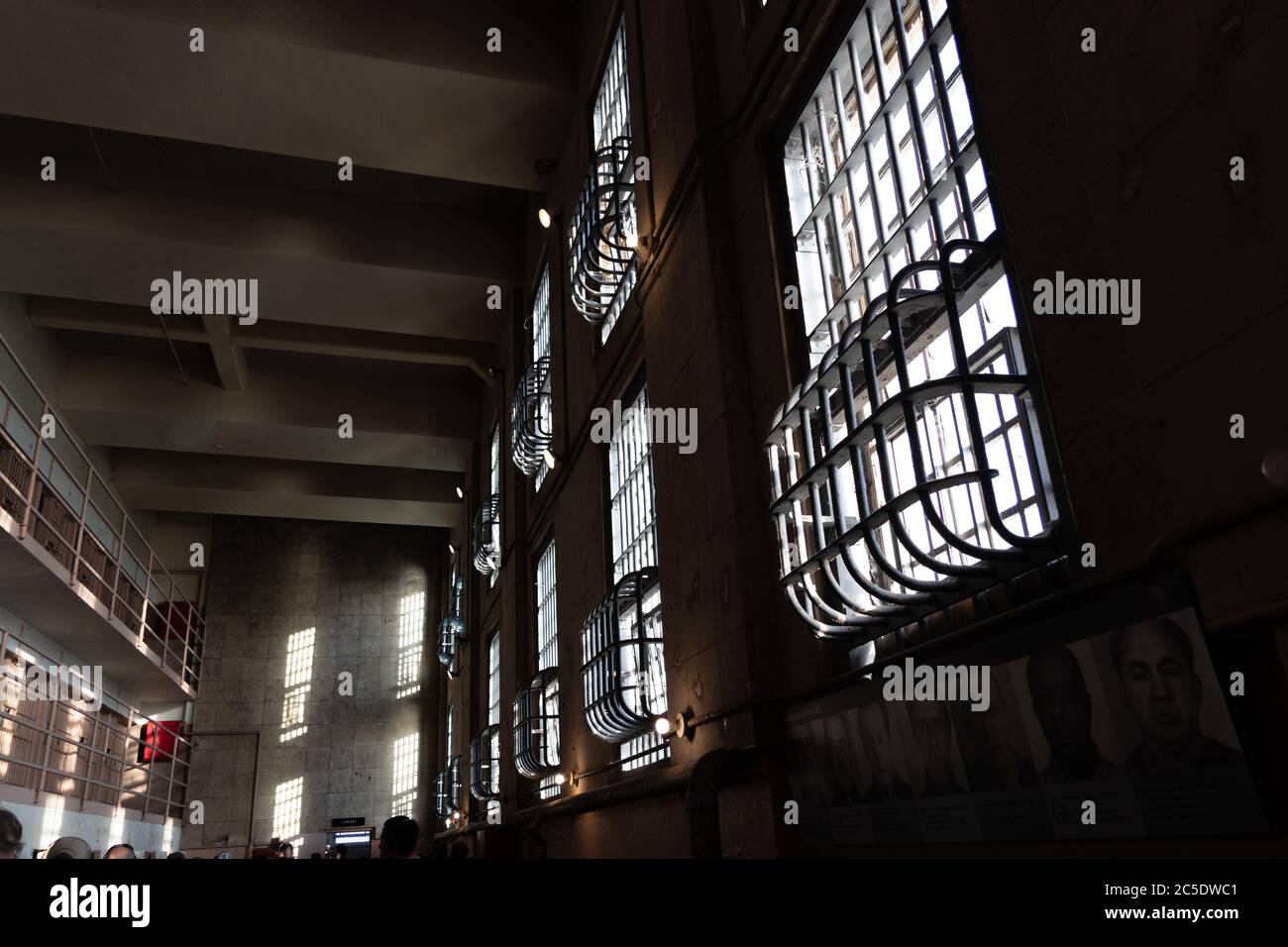 View of barred windows, Alcatraz Prison Stock Photo - Alamy