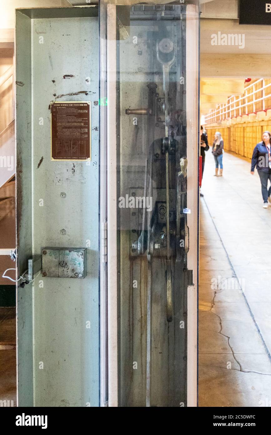 View of cell door release mechanism Stock Photo - Alamy
