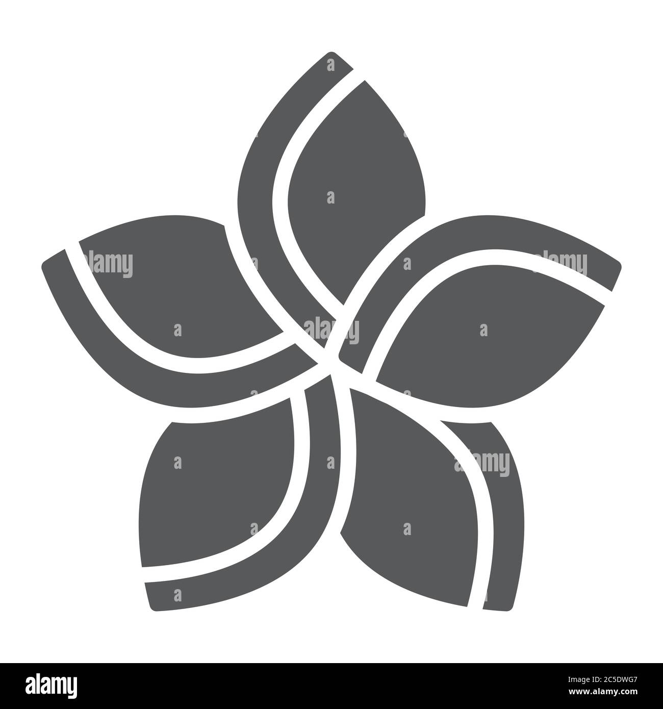 Plumeria glyph icon, floral and flower, frangipani sign, vector ...