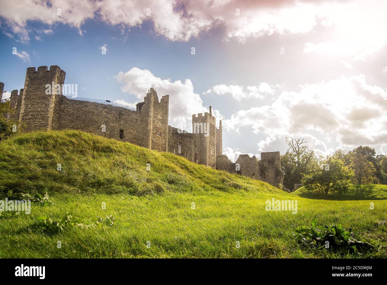 Medieval Framlingham castle in England during sunset Stock Photo - Alamy