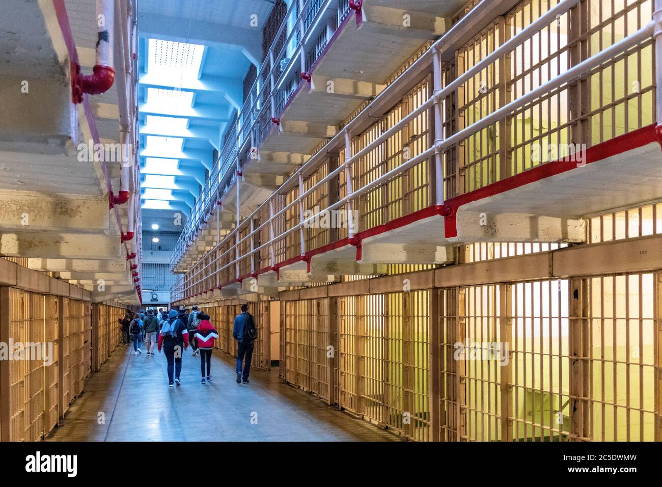 View of the cell blocks, Alcatraz Prison Stock Photo - Alamy