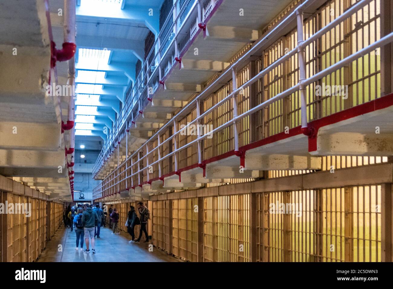View of the cell blocks, Alcatraz Prison Stock Photo - Alamy