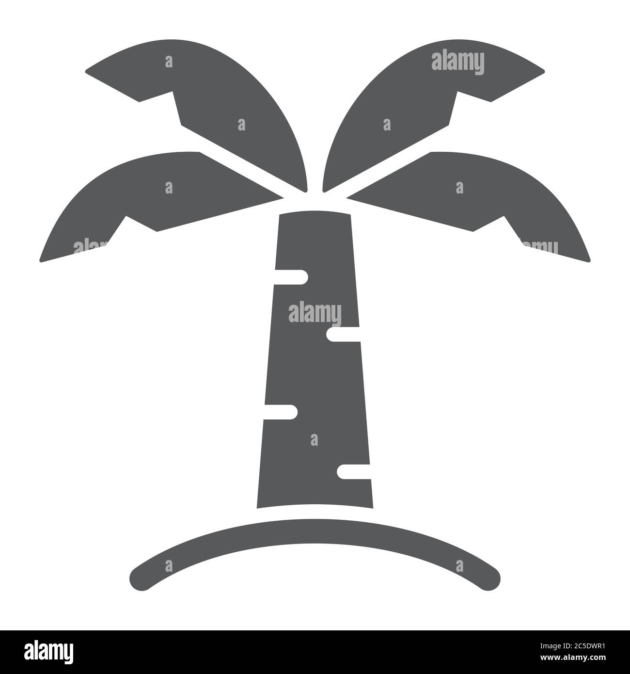 Palm tree glyph icon, nature and plant, tropical tree sign, vector ...