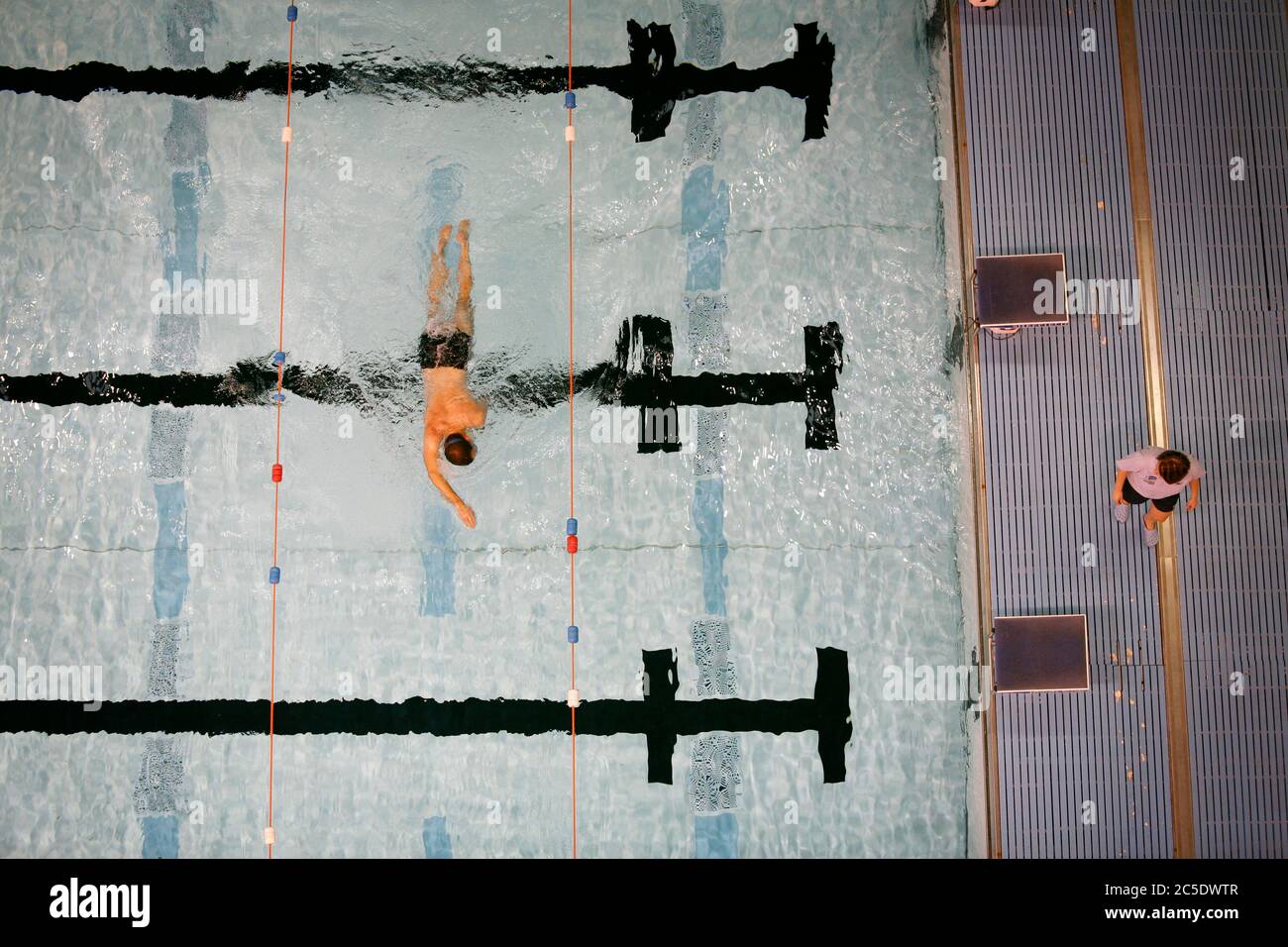 Journalist Ed Douglas taking swimming lessons at Sheffields' Ponds ...