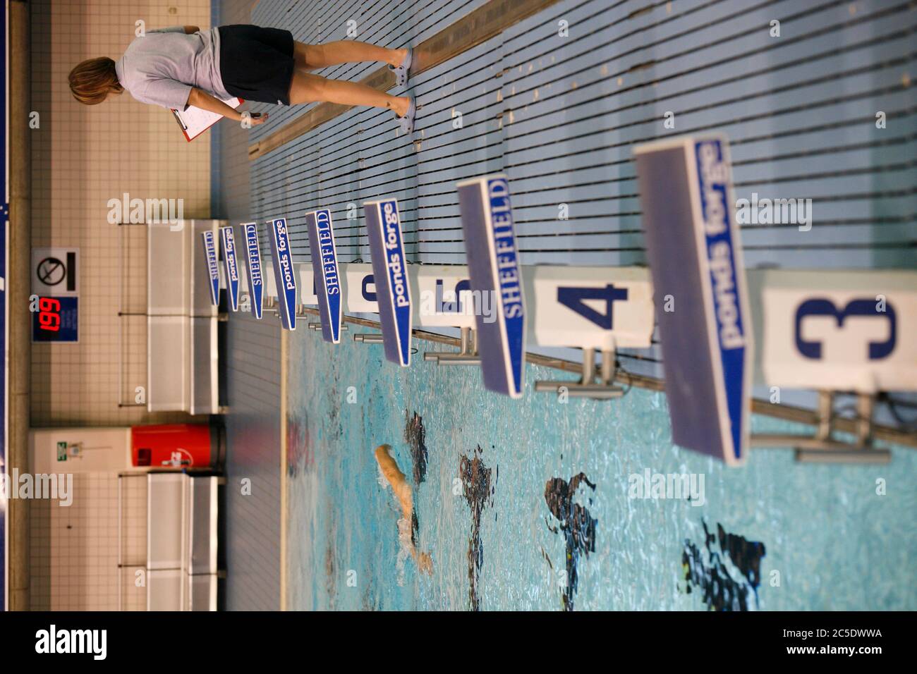 Journalist Ed Douglas taking swimming lessons at Sheffields' Ponds ...